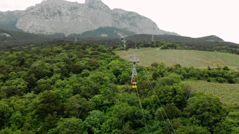 Cable car cableway funicular wagon rises... | Stock Video | Pond5
