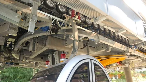 Cable car mechanism with with rotating w... | Stock Video | Pond5