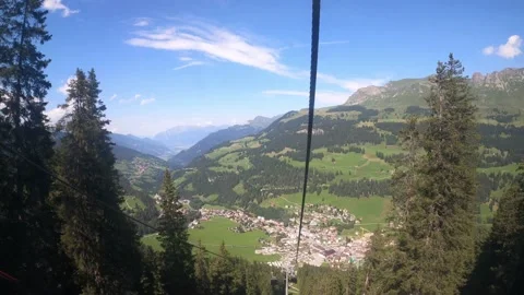 Cable car ride in canton Grisons Churwal... | Stock Video | Pond5