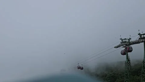 Cable car system at Ba Den mountain, Tay... | Stock Video | Pond5