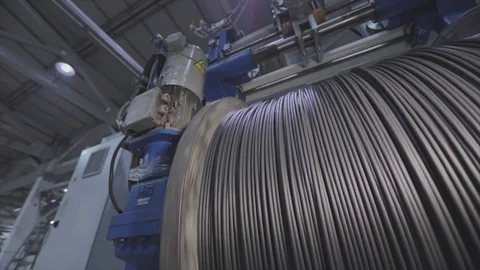 Cable factory. Winding of the electrical... | Stock Video | Pond5