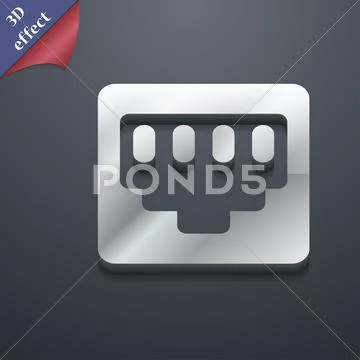 Cable rj45, Patch Cord icon symbol. 3D style. Trendy, modern design ...