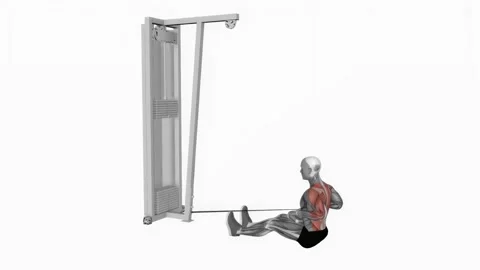 Cable Seated on Floor Row fitness exerci... | Stock Video | Pond5