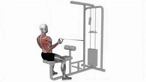 Cable Seated One Arm Alternate Row fitne... | Stock Video | Pond5