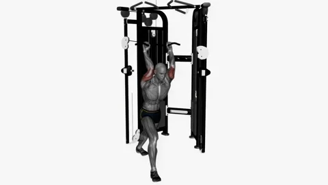 Ez Bar Standing Overhead Tricep Extension Youtube Overhead Cable