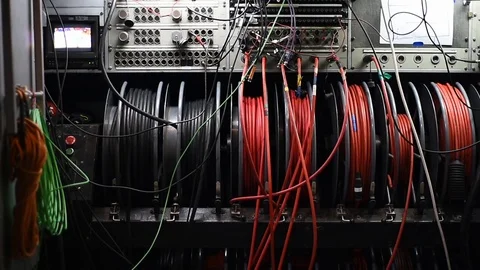 Cables and control panel detail from a t... | Stock Video | Pond5