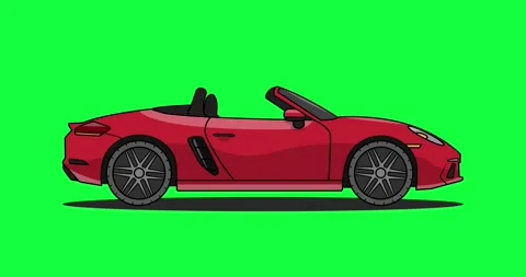 Cabriolet Car Animation 2d , Cabriolet C... | Stock Video | Pond5