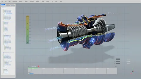CAD Software 3D Engine Design in Progres... | Stock Video | Pond5