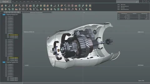CAD Software 3D Engine Design | Stock Video | Pond5