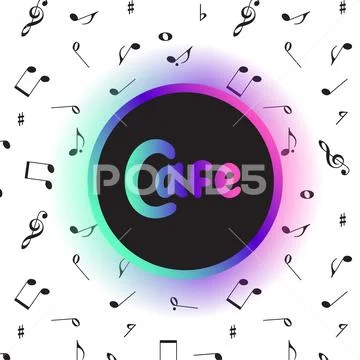 Cafe. Design with musical notes background.: Graphic #253023773