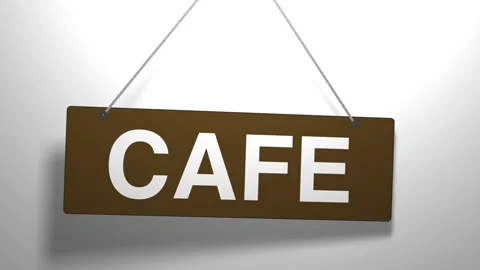 Caffe Hanging Sign 3D Animation | Stock Video | Pond5