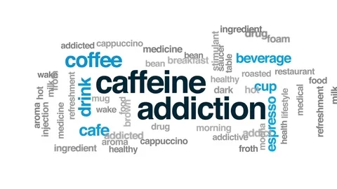 Caffeine addiction animated word cloud, ... | Stock Video | Pond5