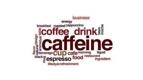 Caffeine animated word cloud, text desig... | Stock Video | Pond5