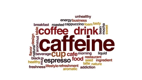 Caffeine animated word cloud, text desig... | Stock Video | Pond5