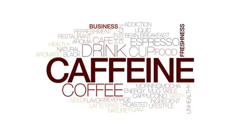 Caffeine animated word cloud, text desig... | Stock Video | Pond5