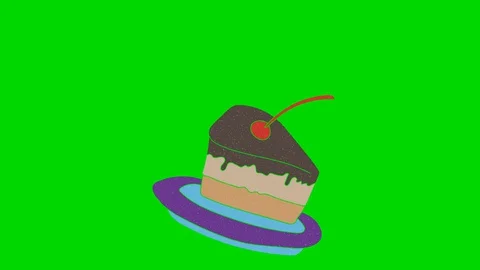 cake hand drawn green screen. floating l... | Stock Video | Pond5