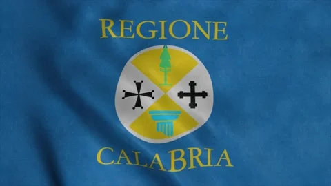 Calabria region flag, Italy, waving in t... | Stock Video | Pond5