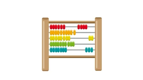 Calculate colorful abacus. Isolated anim... | Stock Video | Pond5