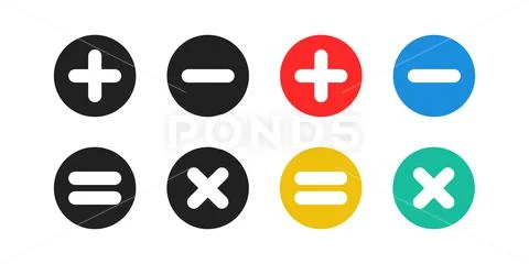 Calculator key , vector illustration isolated on white background. Set ...