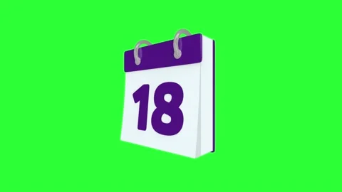 Calendar 3D Animation Green Screen 4K | Stock Video | Pond5