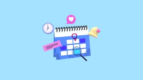 Calendar Animation On Blue Background. D... | Stock Video | Pond5