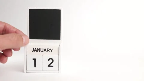 Calendar with the date January 12 and a ... | Stock Video | Pond5