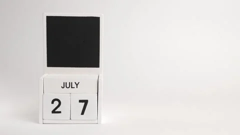 Calendar with date July 27 and space for... | Stock Video | Pond5