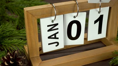 calendar with date month and day. Januar... | Stock Video | Pond5