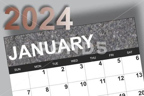 Calendar heading for the month of January 2024: Royalty Free #228887022