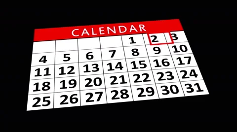 Calendar Month - 4K Animation | Stock Video | Pond5