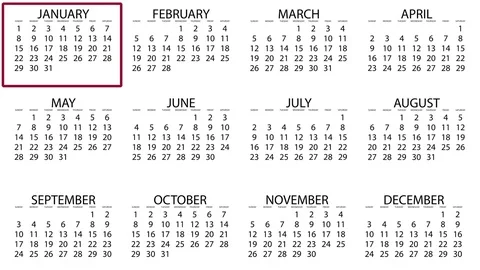 calendar month border box moving from ja... | Stock Video | Pond5