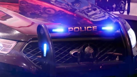 A Calgary Police Car with sirens on and ... | Stock Video | Pond5