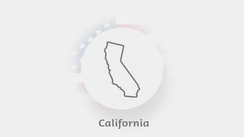 California State of USA. Animated map of... | Stock Video | Pond5
