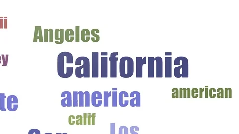 California Wordcloud Animated Isolated O... | Stock Video | Pond5