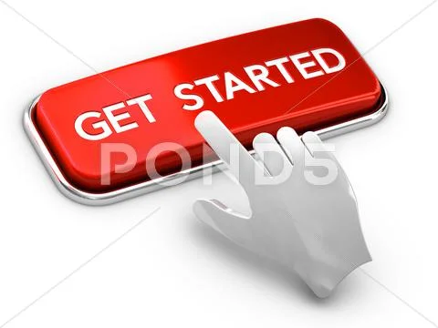 Call to Action Button, Get Started Illustration #66302464
