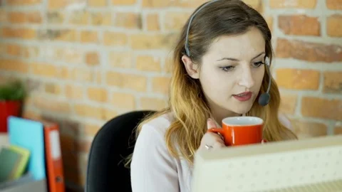 Call center agent talking with client an... | Stock Video | Pond5