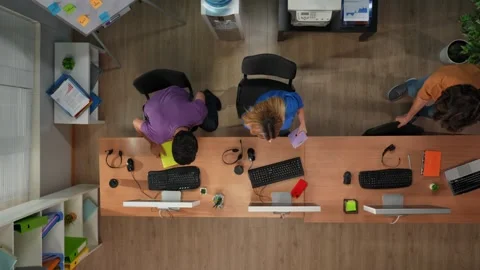 Call Center Top View Stock Video Footage | Royalty Free Call Center Top ...