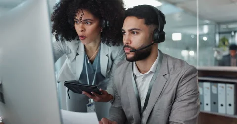 Call center, training and learning in of... | Stock Video | Pond5