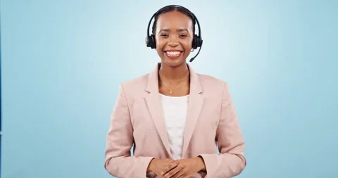 Call center, wave hello and CRM, black w... | Stock Video | Pond5