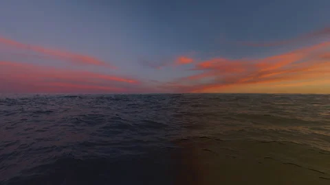 Calm Sunset Ocean Background Loop | Stock Video | Pond5