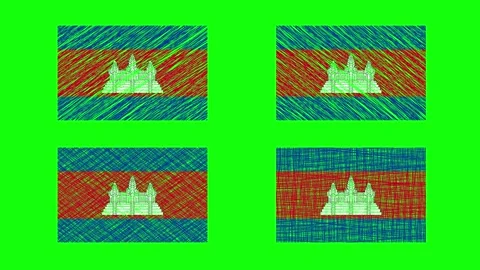Cambodia Scribble Animation on Green Scr... | Stock Video | Pond5