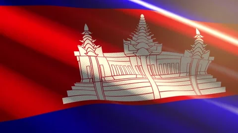 Cambodia shiny flag - loop animation | Stock Video | Pond5