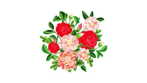 Cartoon Floral Bouquet Stock Footage ~ Royalty Free Stock Videos | Pond5