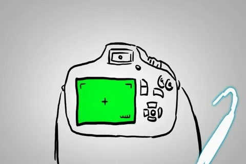 Camera DSLR - Hand drawn - Animation - o... | Stock Video | Pond5