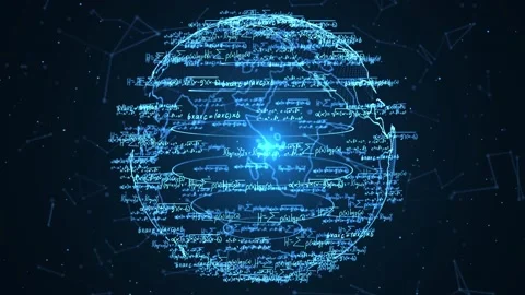 Camera flies through white math formulas... | Stock Video | Pond5