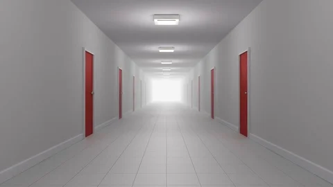 Camera fly through the corridor full of ... | Stock Video | Pond5