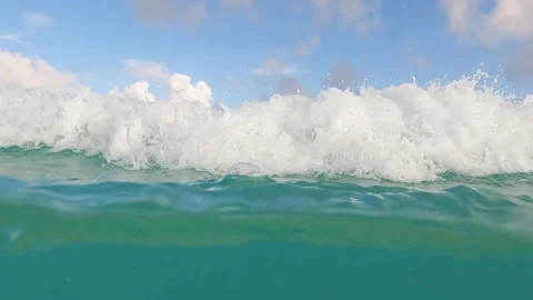 The camera is half underwater. Caribbean... | Stock Video | Pond5