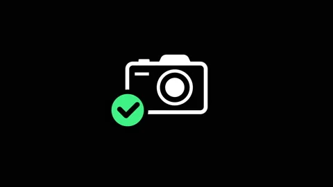 camera icon with check mark sign. | Stock Video | Pond5