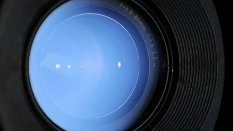 Camera Lens with Flare on Optical Glass.... | Stock Video | Pond5