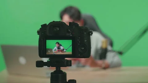 Camera Monitor Of Man Looking At Camera ... | Stock Video | Pond5